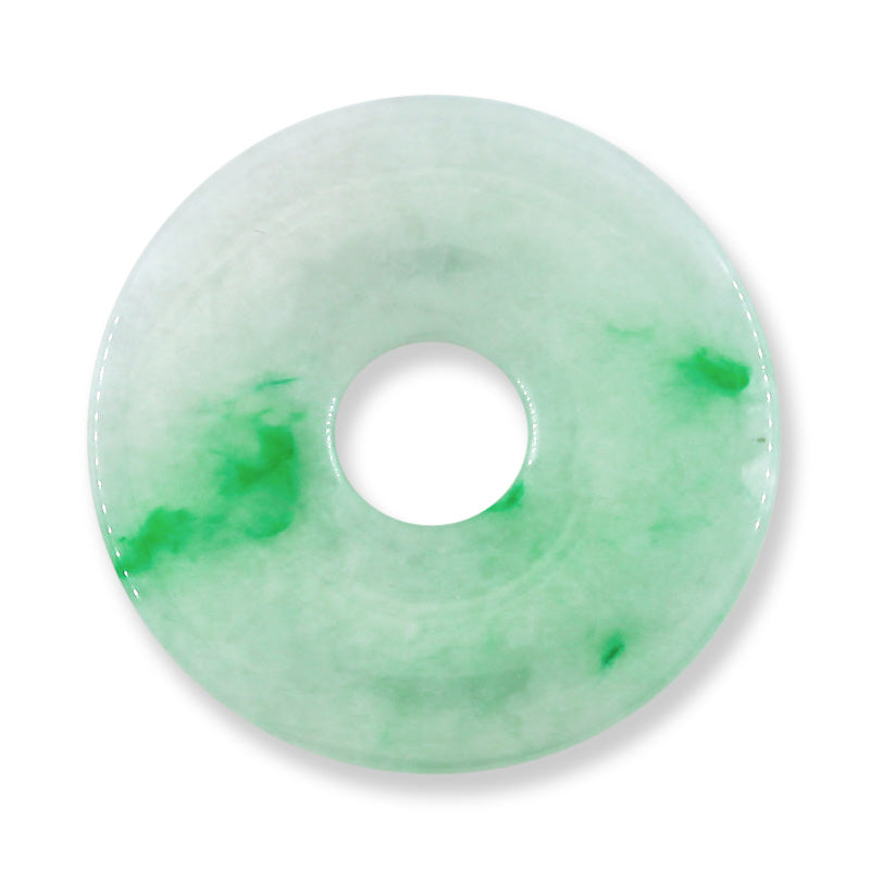 Green and White Jadeite Jade Loose Pi Disc Pendant | Jade Donut | UPC ...